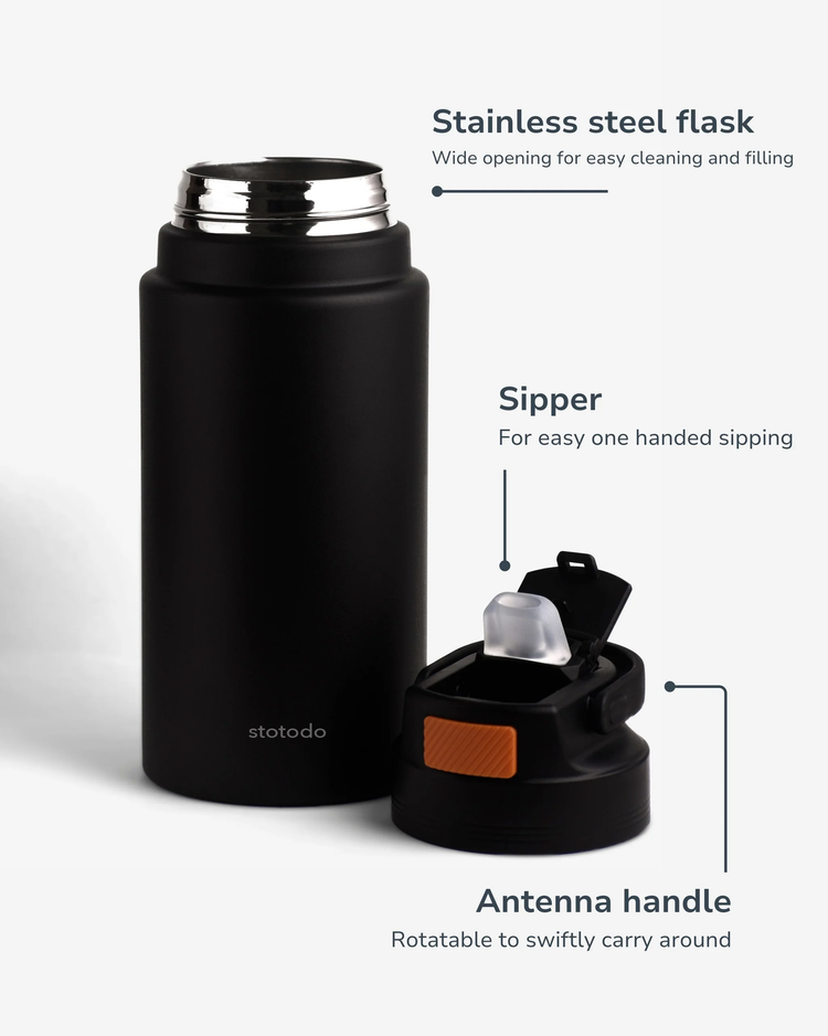 Droid sipper flask | 800ml travel ss flask | stotodo